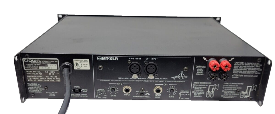 Crown 800 CSL Professional 2 Channel Audio Amplifier | eBay