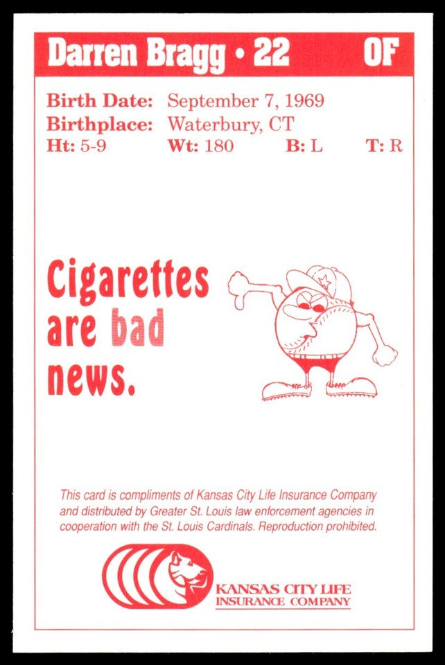 1999 St. Louis Cardinals Police Darren Bragg #NNO | eBay
