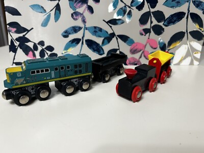 Imaginarium Green Engine & Brio Eng. Wooden Magnetic Toy Train Fit Brio ...