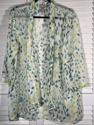 chico's jacket women's 3 sheer open front lightweight | eBay