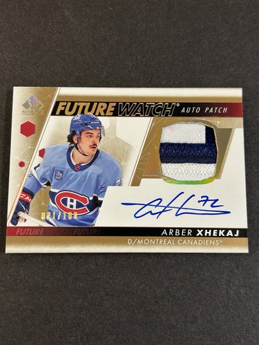 22-23 UD SP Authentic Arber Xhekaj Future Watch Auto Patch Rookie #'d ...