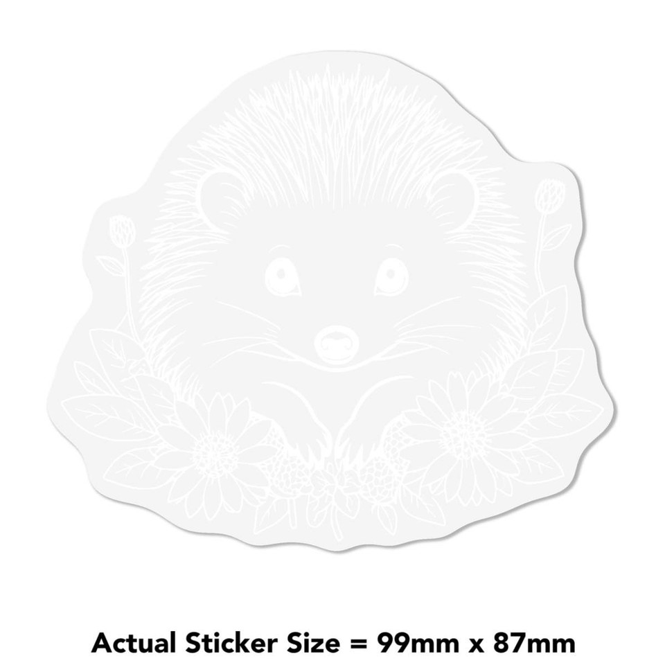 'Hedgehog & Flowers' Static Window Cling / Decal (WC061952) | eBay UK