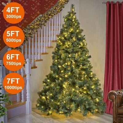 4ft 5ft 6ft 7ft Christmas Tree with Stand Bushy Artificial Xmas Tree ...