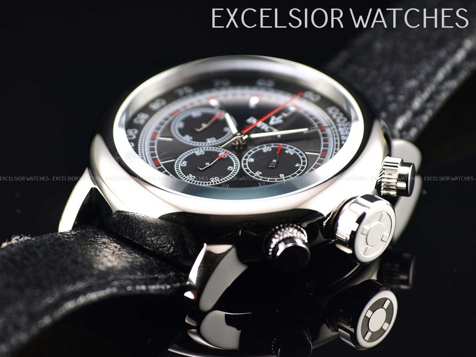 New Invicta Men's Bomber Limo Jeep 1837 Vintage Chrono Black Leather SS ...