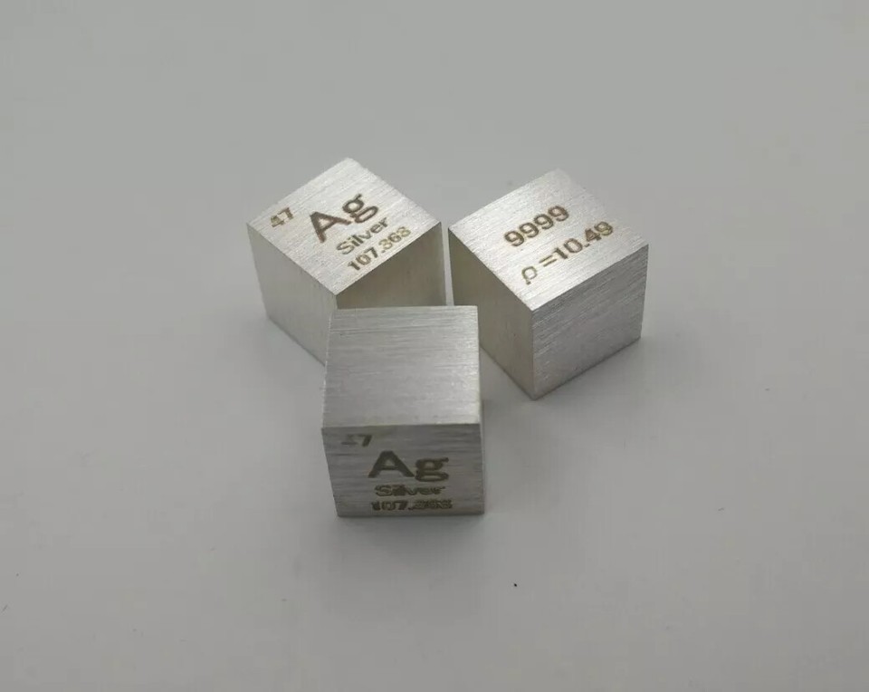 Metal Silver Cube 99.99% Pure Ag Density Cube Specimen Element ...