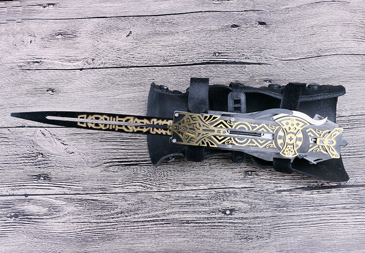 Assassin's Creed Hidden Blade Sleeve Sword Wire Control Ejectable Real ...