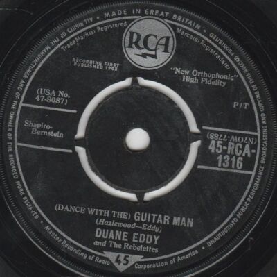 Duane Eddy (Dance With The) Guitar Man 7" Single (1962) RCA 45-RCA-1316 ...