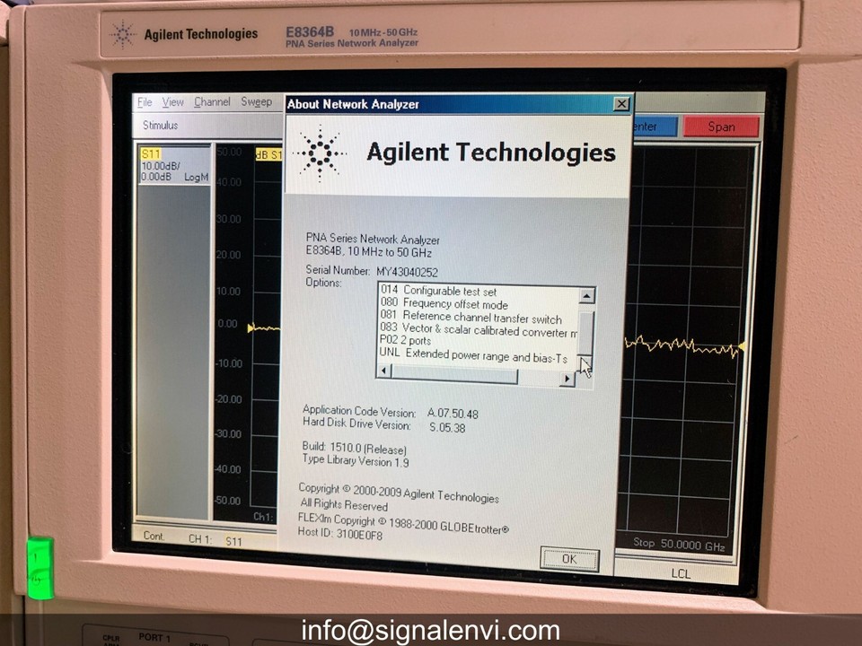 Agilent/Keysight E8364B PNA 010/014/UNL/080/081/083, 50GHz Network ...