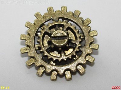 steampunk brooch badge pin bronze cogs gearwheels mechanical | eBay