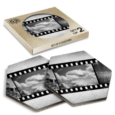 2 x Hexagon Coasters - BW - 35mm Film Camera Photography #37011 | eBay UK