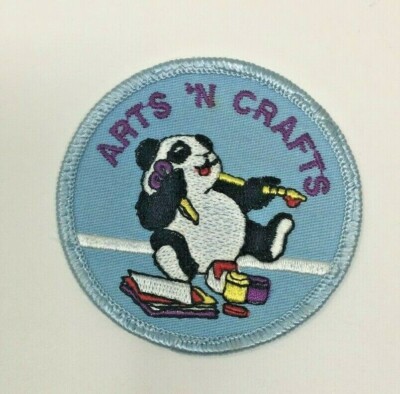 PATCH GSA Girl Scouts Arts 'N Crafts Panda Bear Painting Paints Black ...
