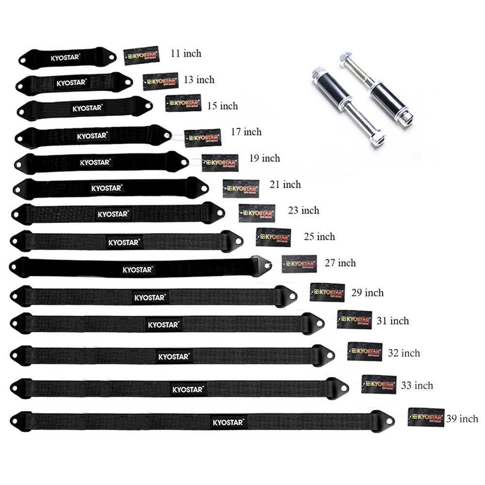 KYOSTAR 2pcs Black Racing Limit Straps Shock Suspension Webbing 13"-39 ...