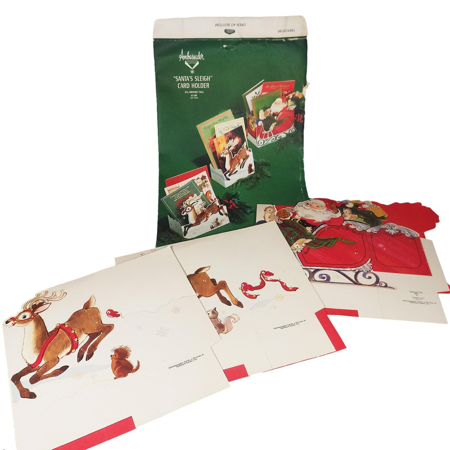 Vintage Hallmark 3D Christmas Card Holder Cardboard Mantel Decoration ...