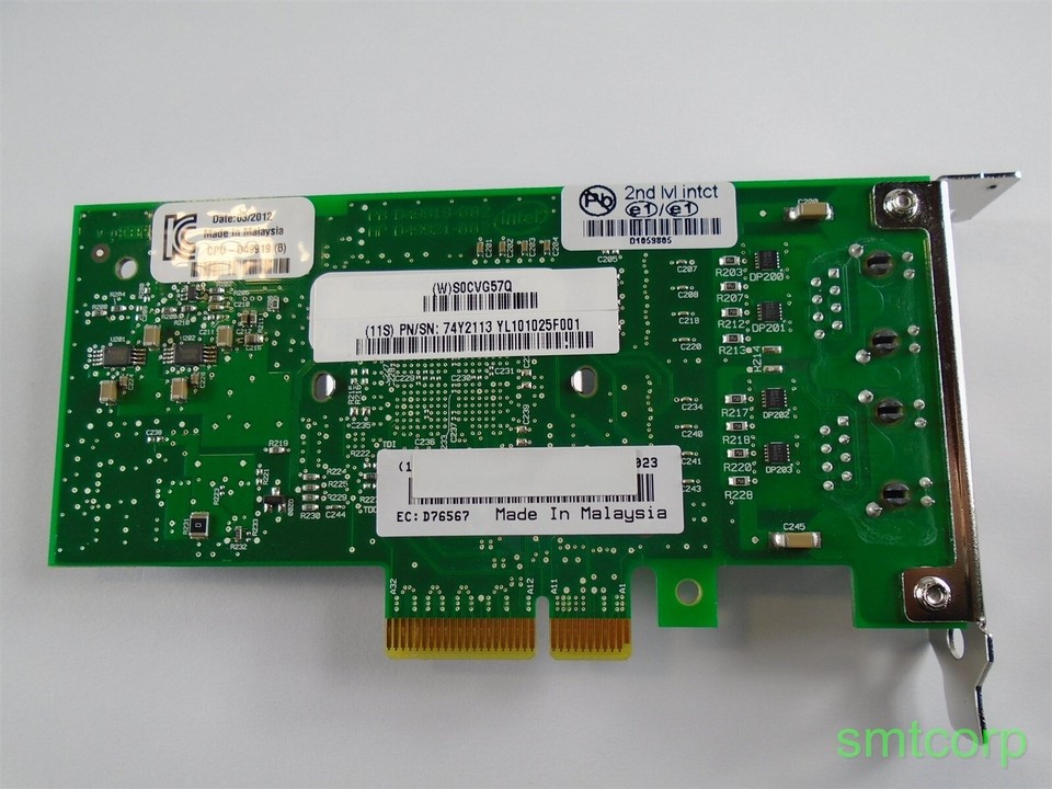 IBM 5281 1Gb 2-Port PCIe Ethernet TX (X4) Low Profile CCIN 5767 P ...