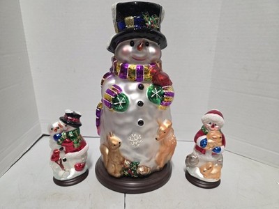 Thomas Pacconi Classics 30 Year Anniversary 3 Blown Glass Snowman Set ...
