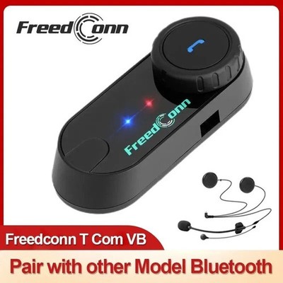 FreedConn T-com VB Intercom Motorcycle Helmet Headset. 5.0 Bluetooth ...