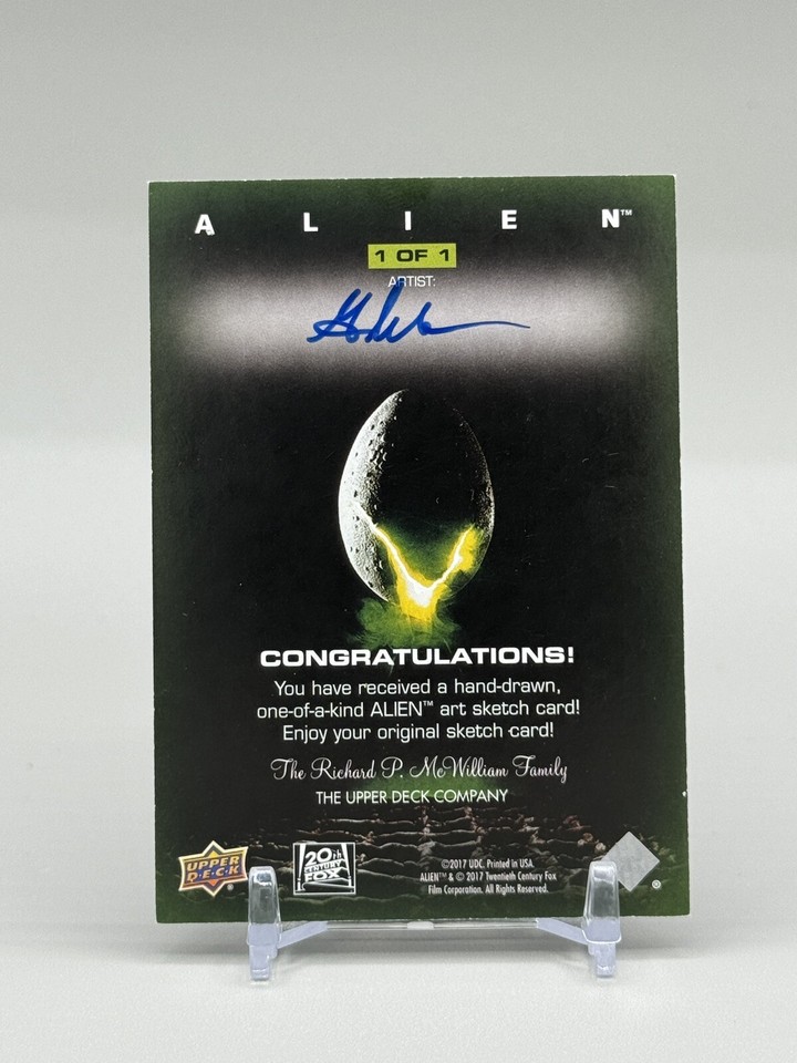 2017 Upper Deck Alien Mick and Matt Glebe Hand Drawn Artist Sketch Card ...