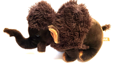 Wild Republic Woolly Mammoth Tusks Plush Elephant Brown 15" Stuffed ...