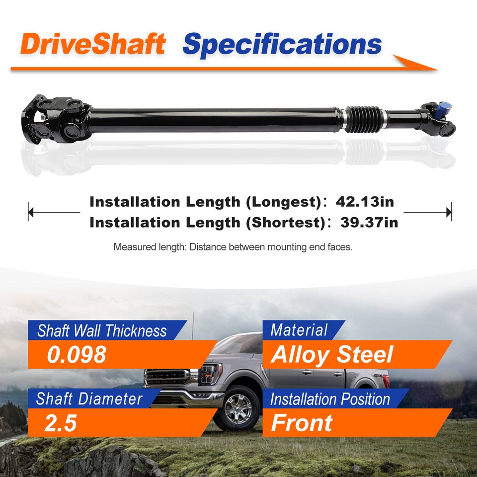 Front Driveshaft Prop Shaft for Ford F-250 Super Duty F-350 Super Duty ...