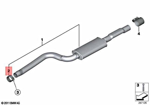 Genuine OE BMW F07 F10 F11 F18 520i 528i 528iX 528Li Muffler Clamp ...