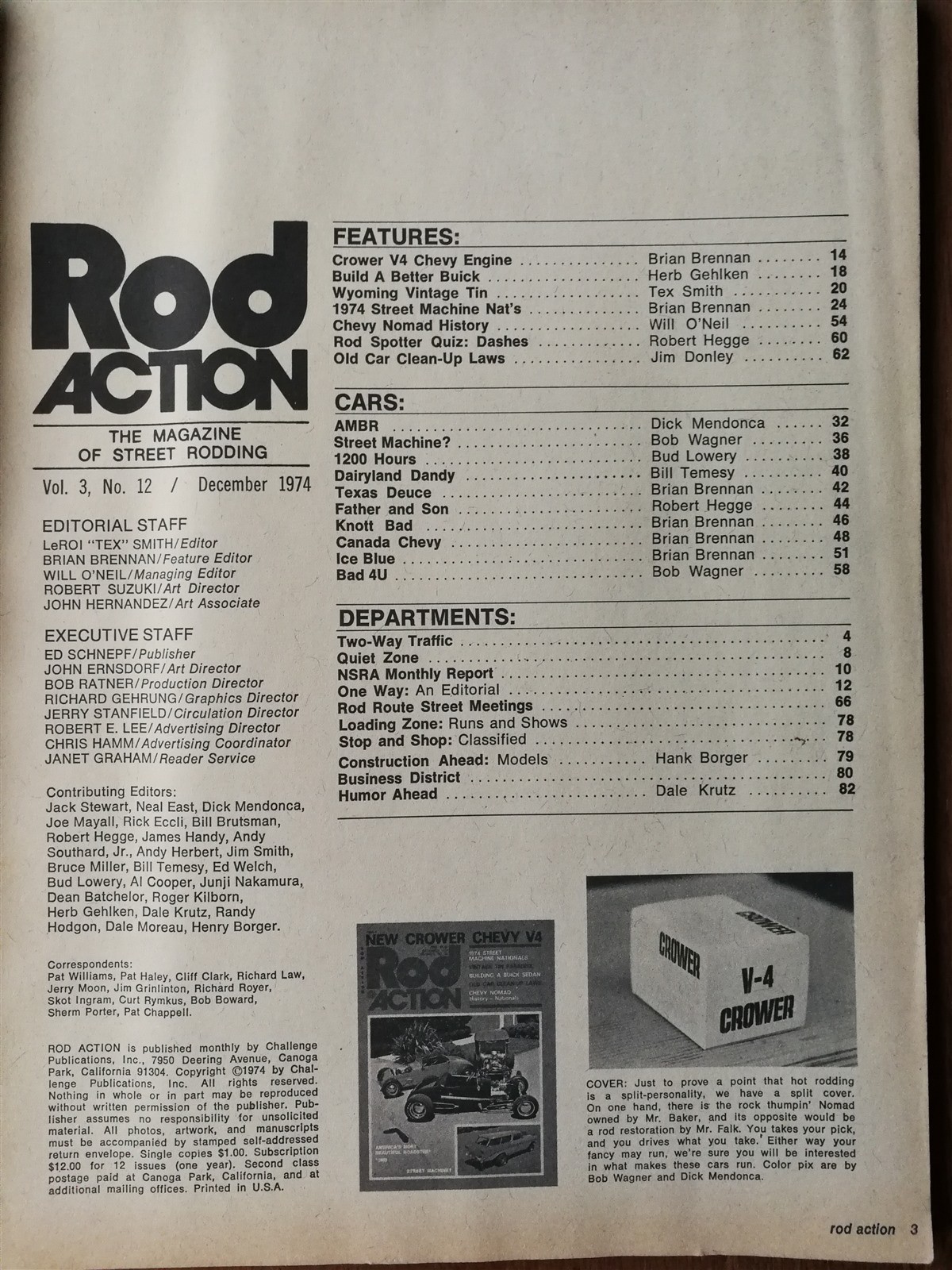 Rod Action Magazine December 1974 - Chevy Nomad History - Street ...