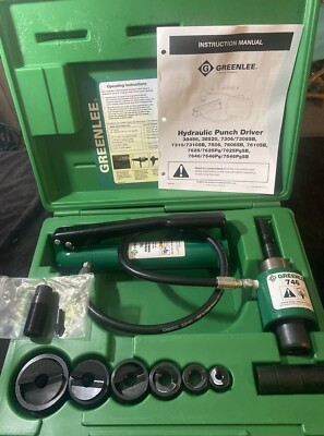 GREENLEE 7306SB 1/2"-2" SLUG BUSTER KNOCKOUT PUNCH HYDRAULIC DRIVER SET ...