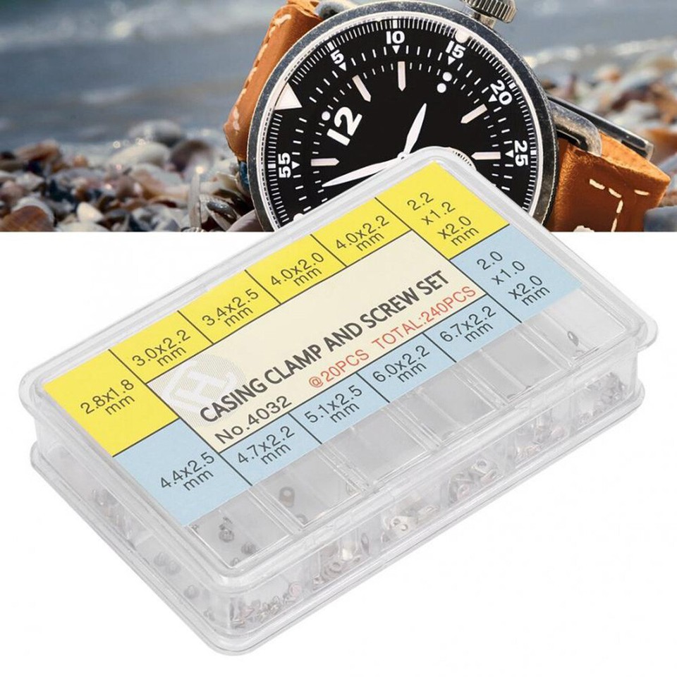 240Pcs Watch Casing Clamp Movement Adapter Securing Screw Washer Repair ...