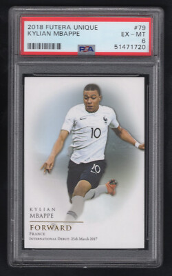 Kylian Mbappe 2018 France Rookie Soccer Card PSA 6 Futera Unique RARE ...