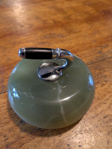 A Lovely Marble Mini Curling Stone Paperweight, 3” in diameter | eBay UK