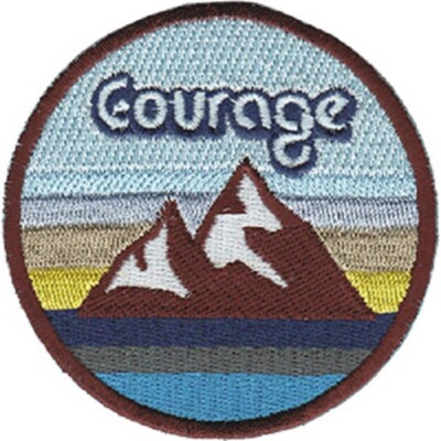 Inspirational Courage With Mountains, Sew Iron on, Embroidered Patch, 2 ...