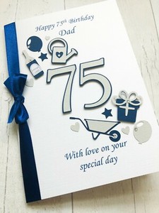 75th BIRTHDAY CARD Men Dad Husband Grandad Grandpa Handmade ...
