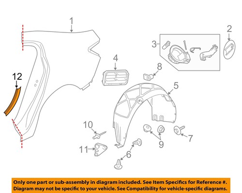 GM OEM 10-16 LaCrosse Quarter Panel Exterior Trim-Stone Guard 20790397 ...