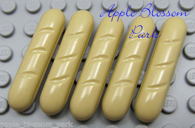 New LEGO Lot/5 Loaf TAN FRENCH BREAD - Friends Minifig Baguette Kitchen ...