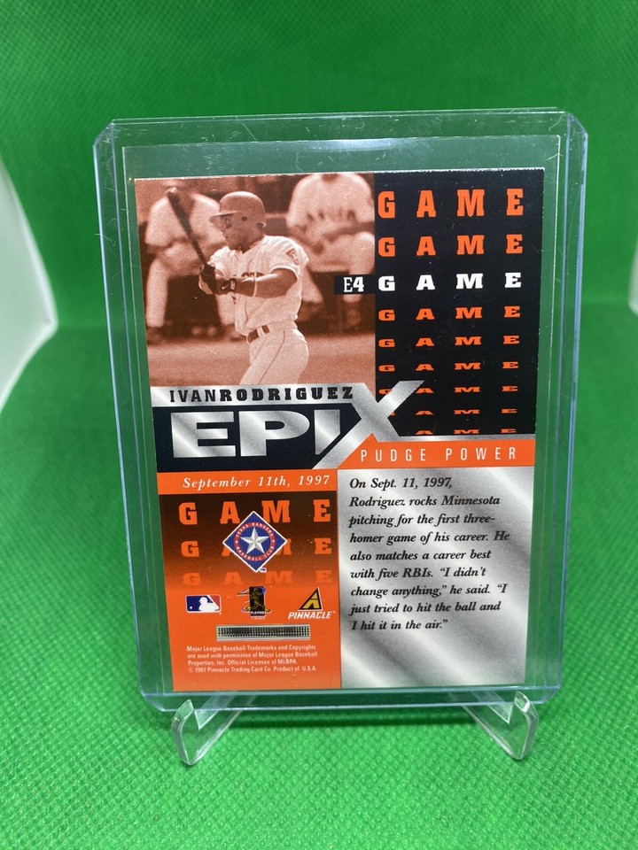 1998 Pinnacle Epix Game Orange #4 Ivan Rodriguez Rangers | eBay