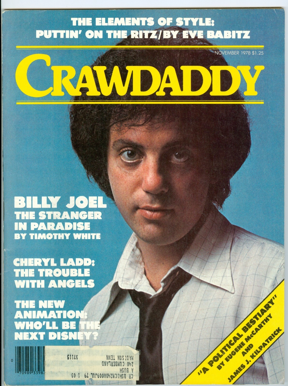 Billy Joel cover Crawdaddy magazine November 1978 (8 page article with ...
