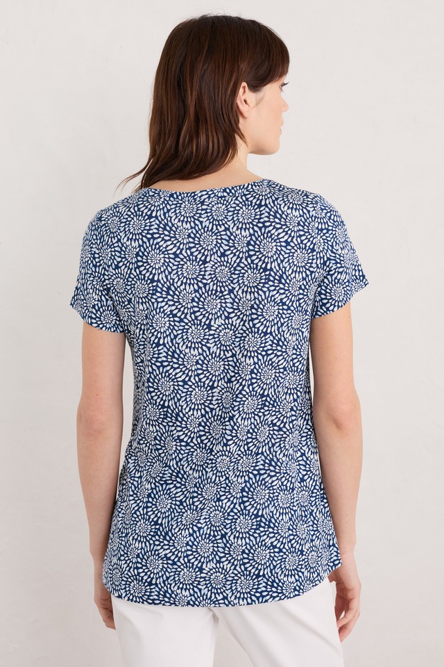 Seasalt Women's Top - blue Risso Short Sleeve Top - Regular - Anemone ...