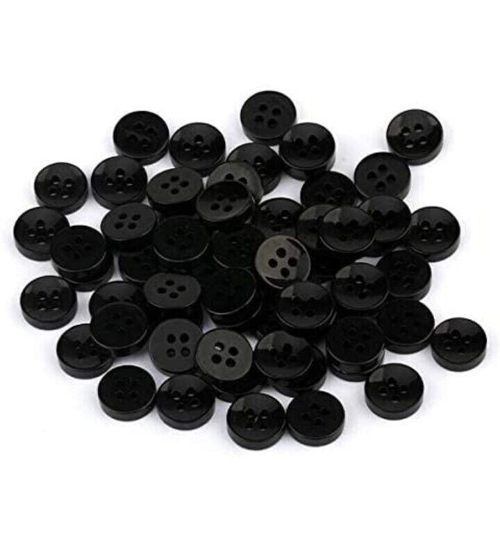 Black Shirt Buttons, 4 Hole Button for Shirts, Pack of 500 PCS, Sewing ...
