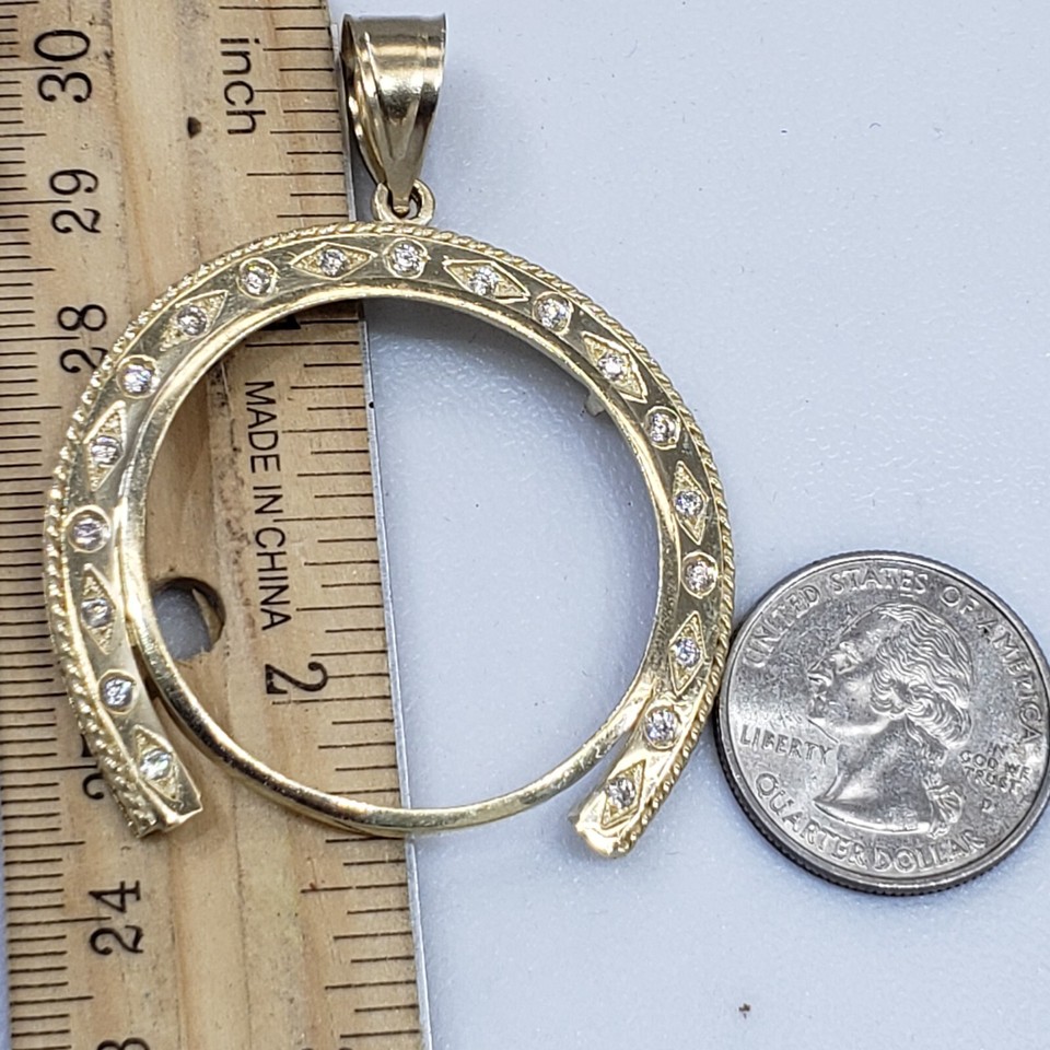 14k Solid gold 50 pesos centenario Coin Bezel Frame pendant Lucky | eBay