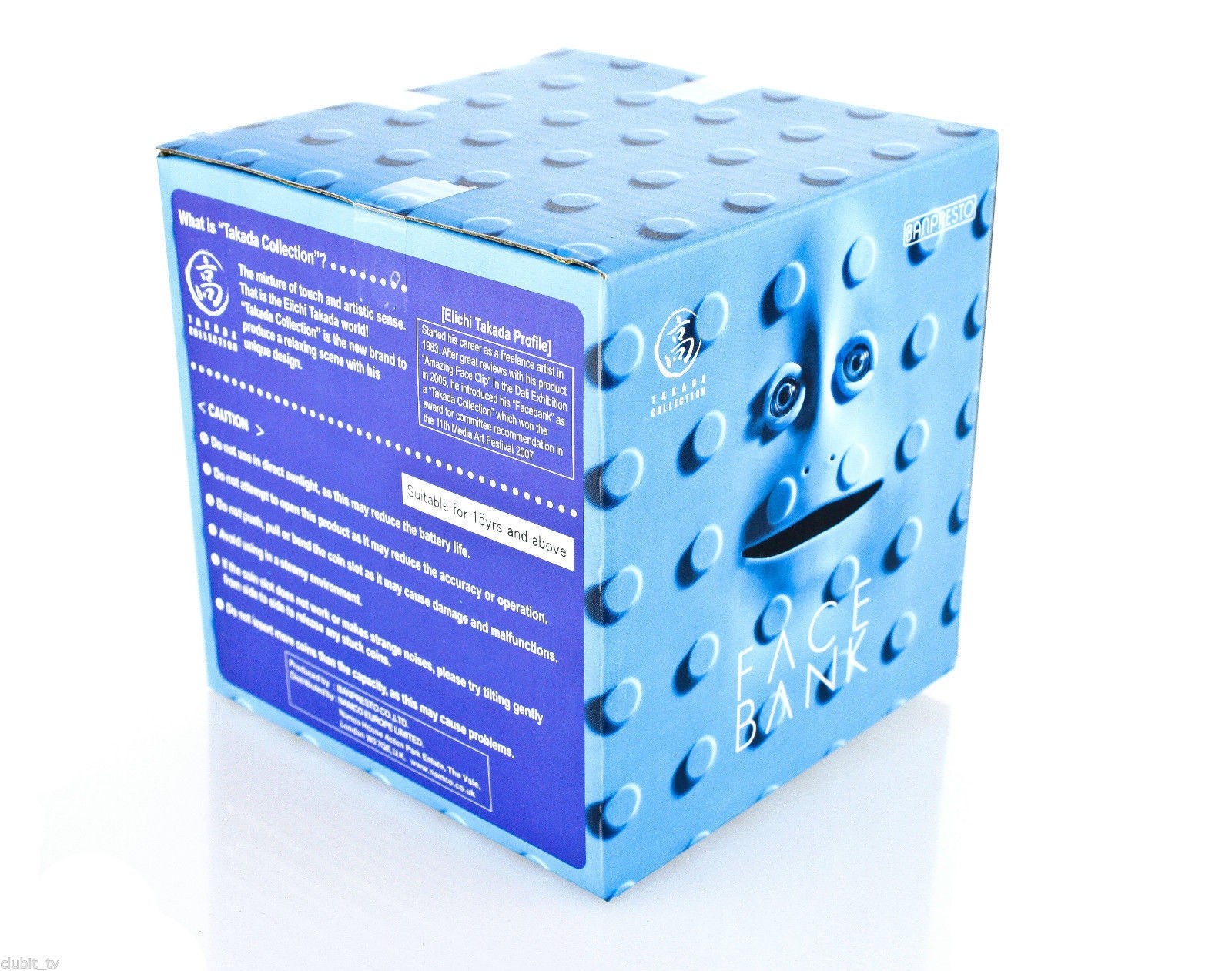 Money Box FaceBank Electronic Coin Eating Motorised Mouth Blue Piggy ...