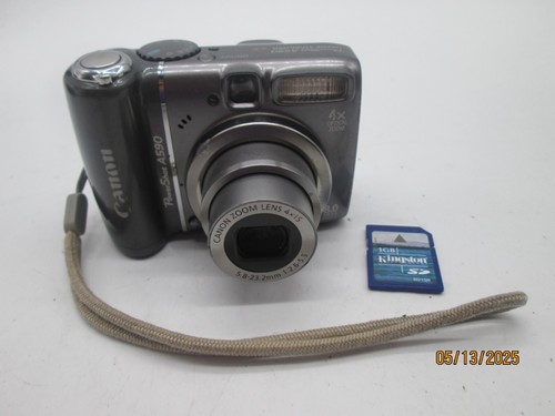 Canon PowerShot A590 Digital 8MP Camera W/ Strap & 1GB SD Card - Tested ...