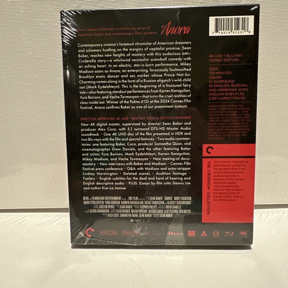 Anora (Criterion Collection) [New 4K UHD Blu-ray] With Blu-Ray, 4K ...