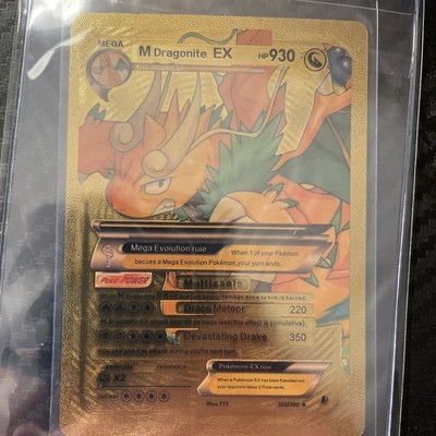 M Dragonite Ex GOLD Foil Hp930 Pokemon Card 🔥Fan Art🔥LP Rare P1 | eBay
