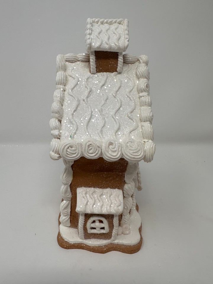 Neutral Gingerbread House, Christmas Village, Brown & White, NEW 7 ...