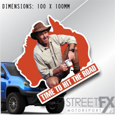 Russ Coight Time to Hit the Road Aussie Map Sticker Decal 4x4 4WD ...