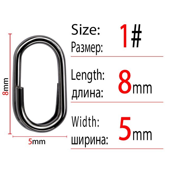Oval Split Rings Fishing Connector Loop Stainless Steel Various Sizes | eBay