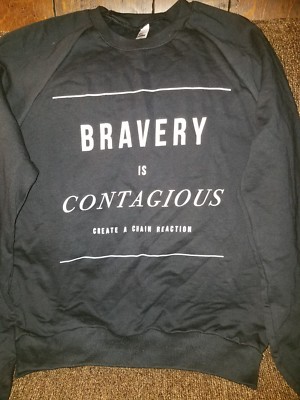 Womens Black 'Bravery Is Contagious' American Apparel Sweatshirt Size ...