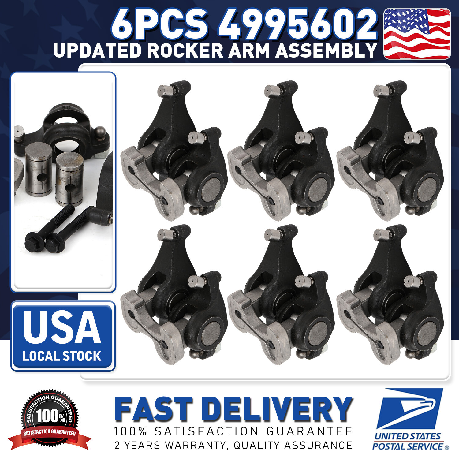 Pack Of 6 New Rocker Arm Assembly 4995602 For Cummins Dodge Ram 5.9L 6 ...
