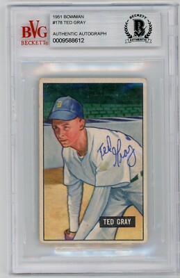 Ted Gray Signed 1951 Bowman - Beckett BAS | eBay