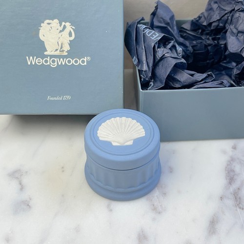 Wedgwood Blue Jasperware Seashell Pill Box In Original Box | eBay Australia