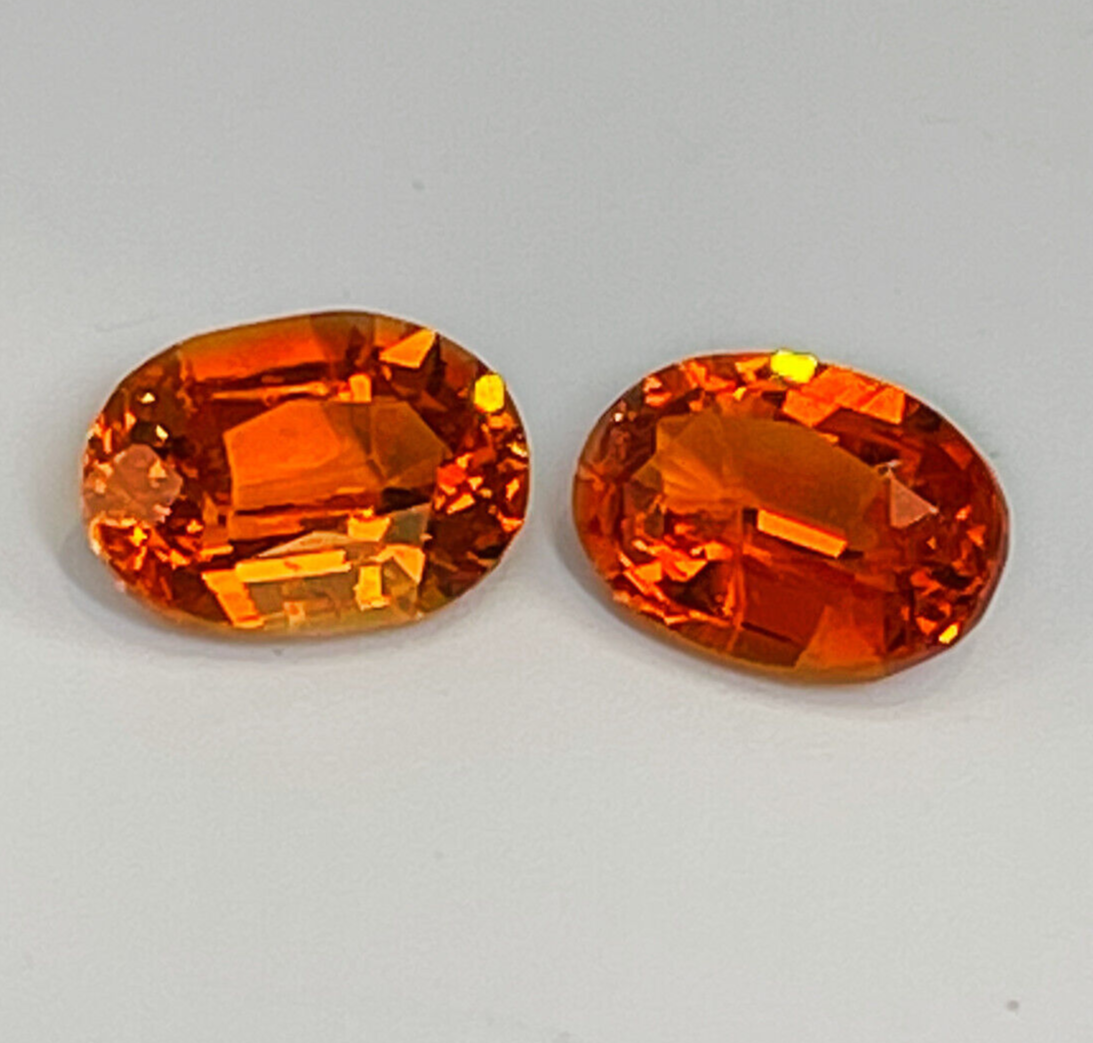 PAIR of Loose Oval Cut Spessartite Garnet Garnets Fanta Garnets ...
